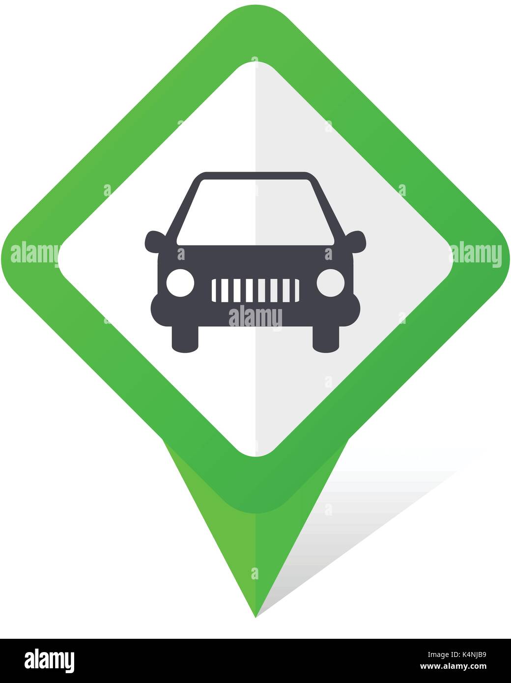 Car green square pointer vector icon in eps 10 on white background with ...