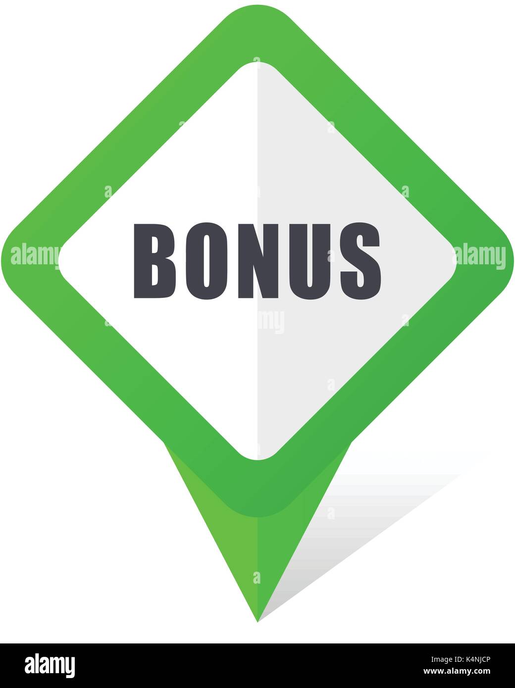 Bonus green square pointer vector icon in eps 10 on white background ...