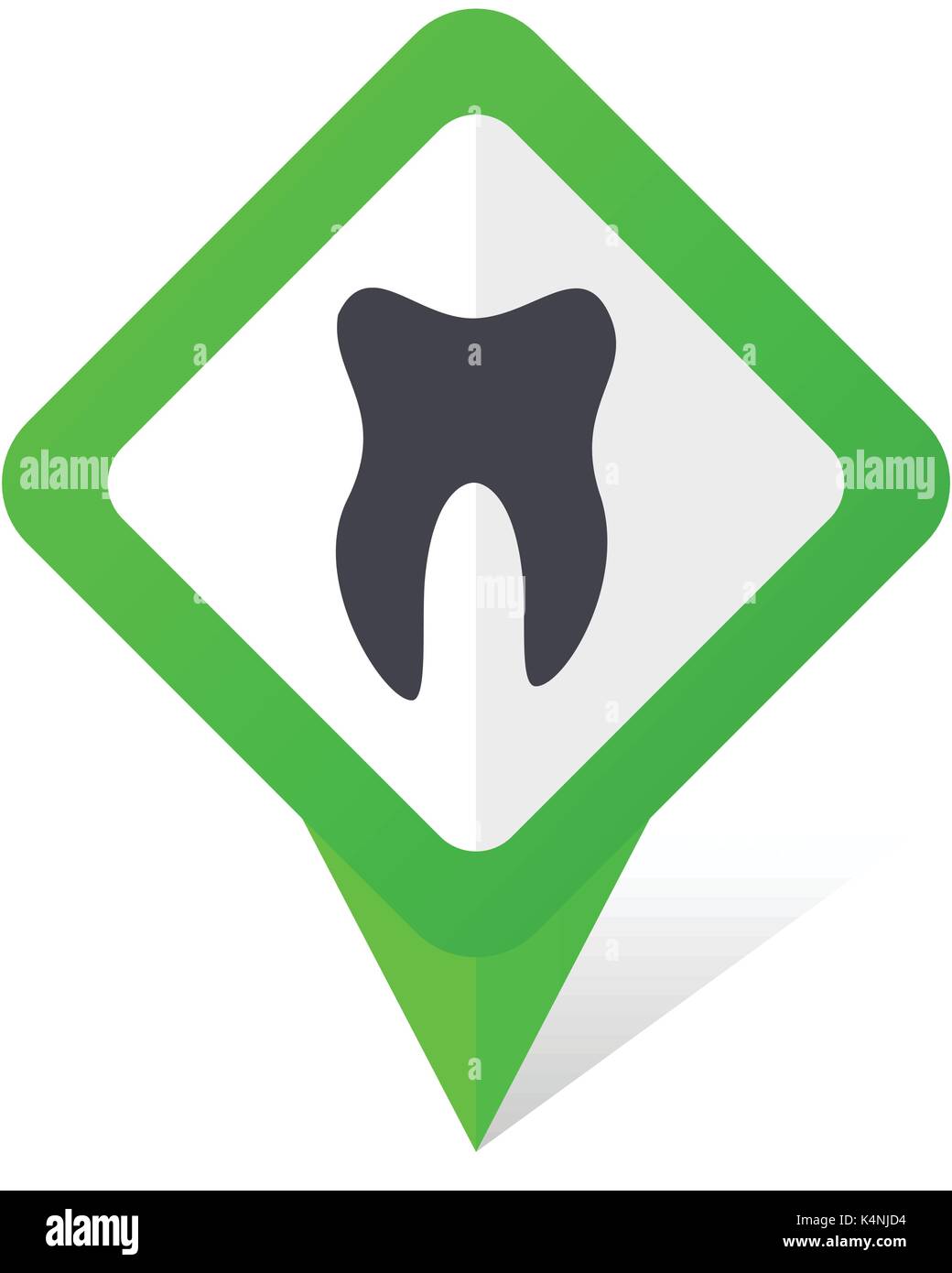 Tooth green square pointer vector icon in eps 10 on white background ...