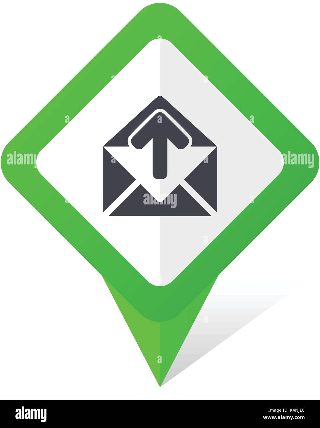 Email green square pointer vector icon in eps 10 on white background ...
