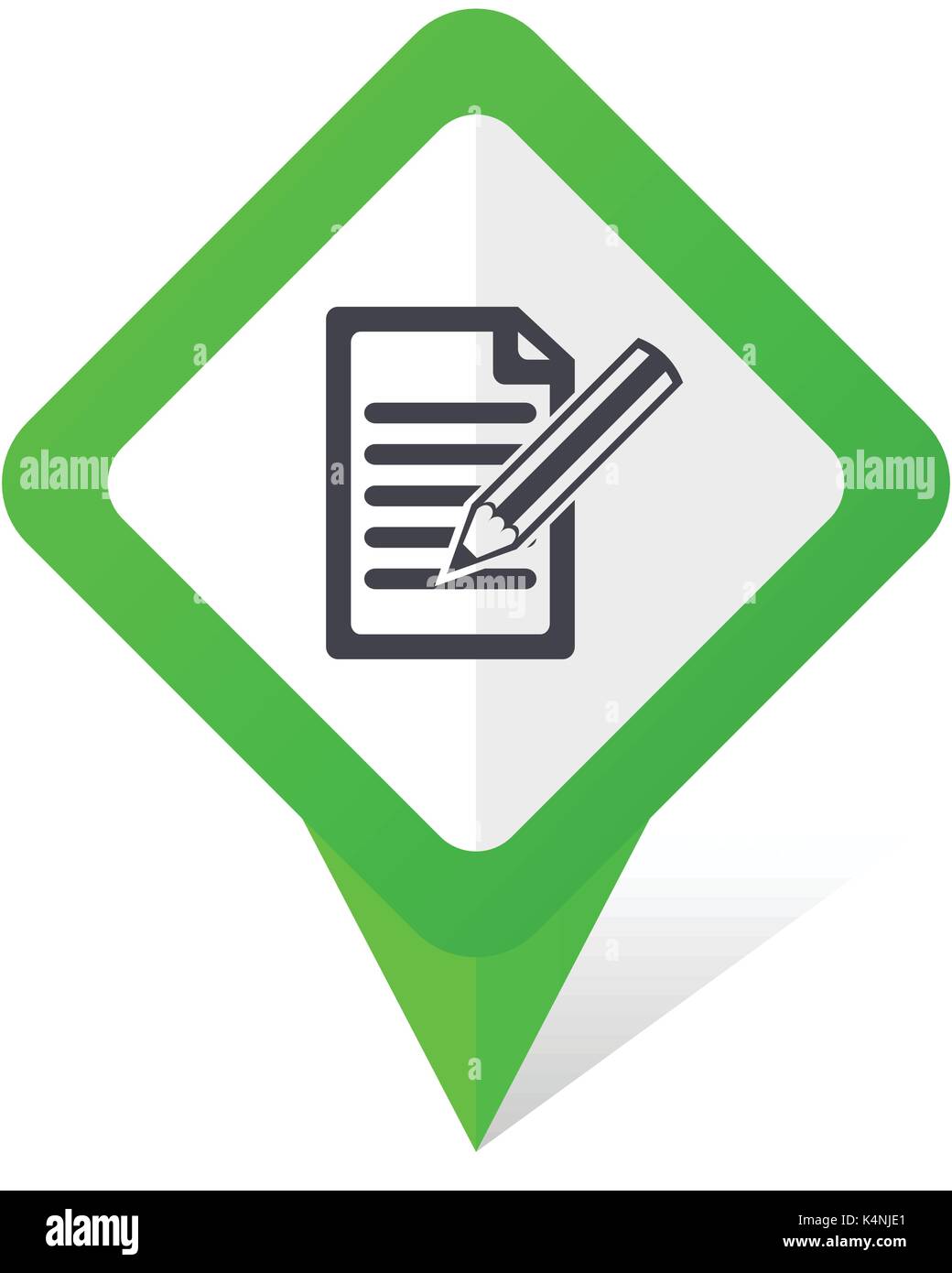 Subscribe green square pointer vector icon in eps 10 on white ...
