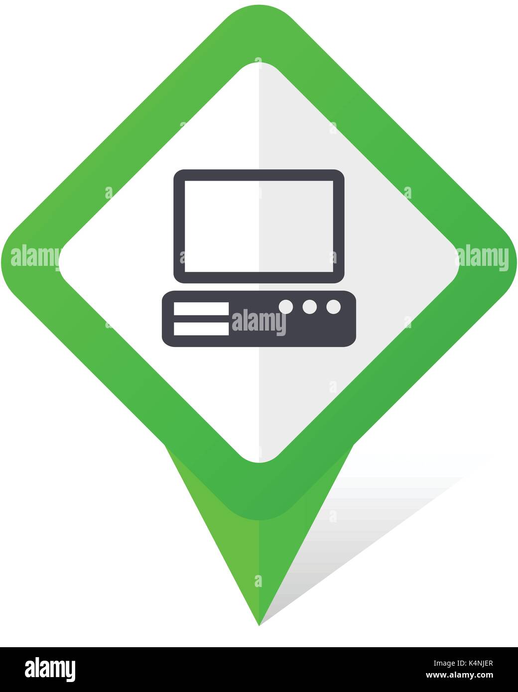 Computer green square pointer vector icon in eps 10 on white background ...