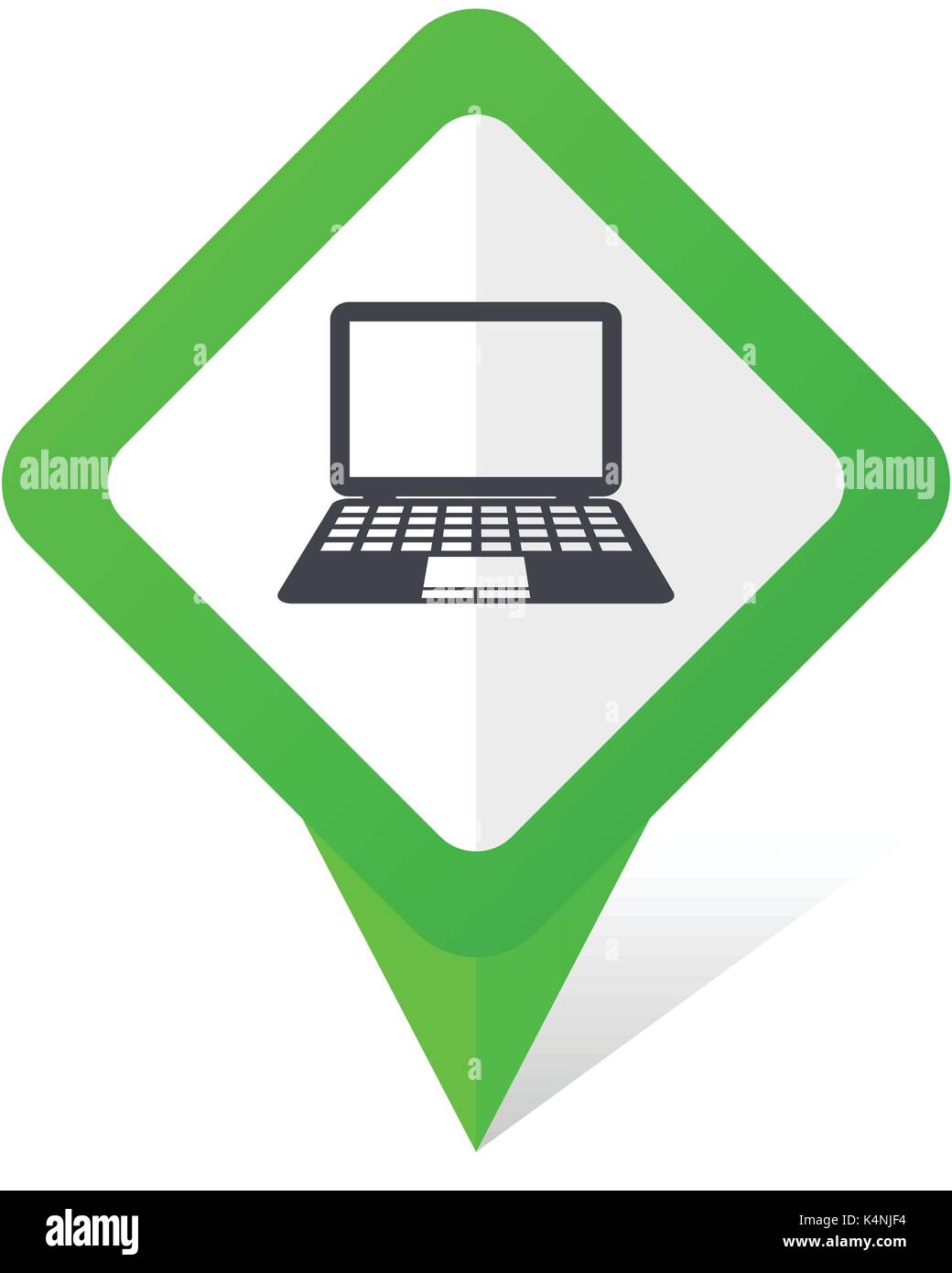 Computer green square pointer vector icon in eps 10 on white background ...