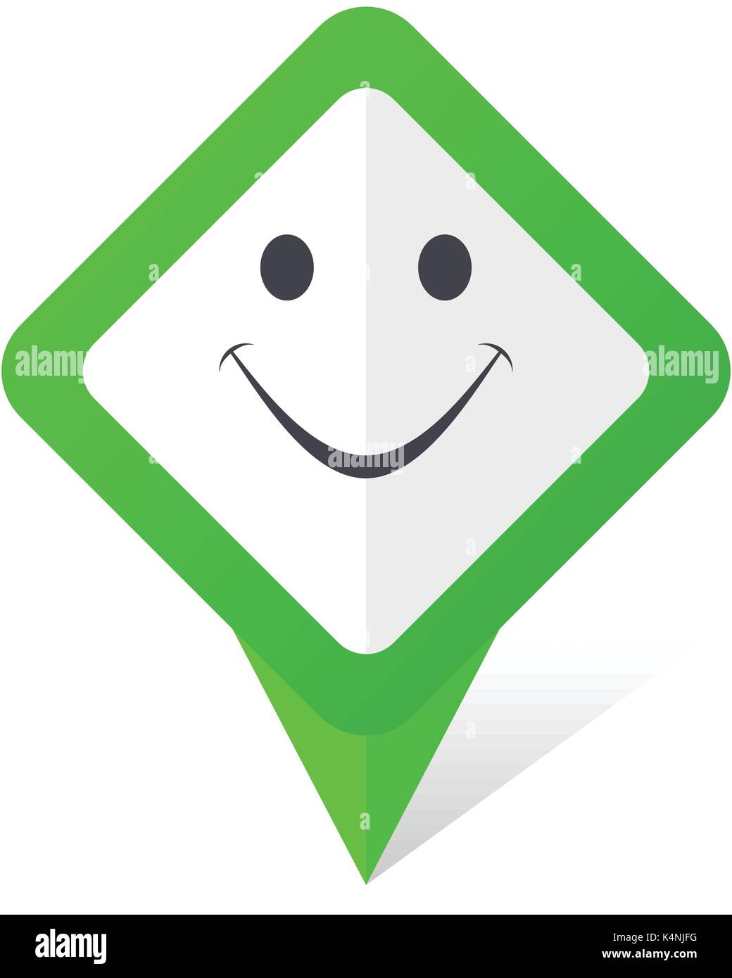 Smile green square pointer vector icon in eps 10 on white background ...