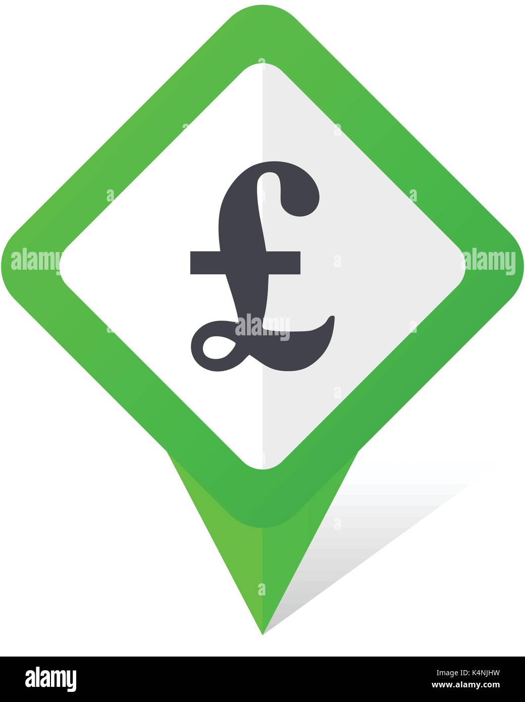 Pound green square pointer vector icon in eps 10 on white background ...