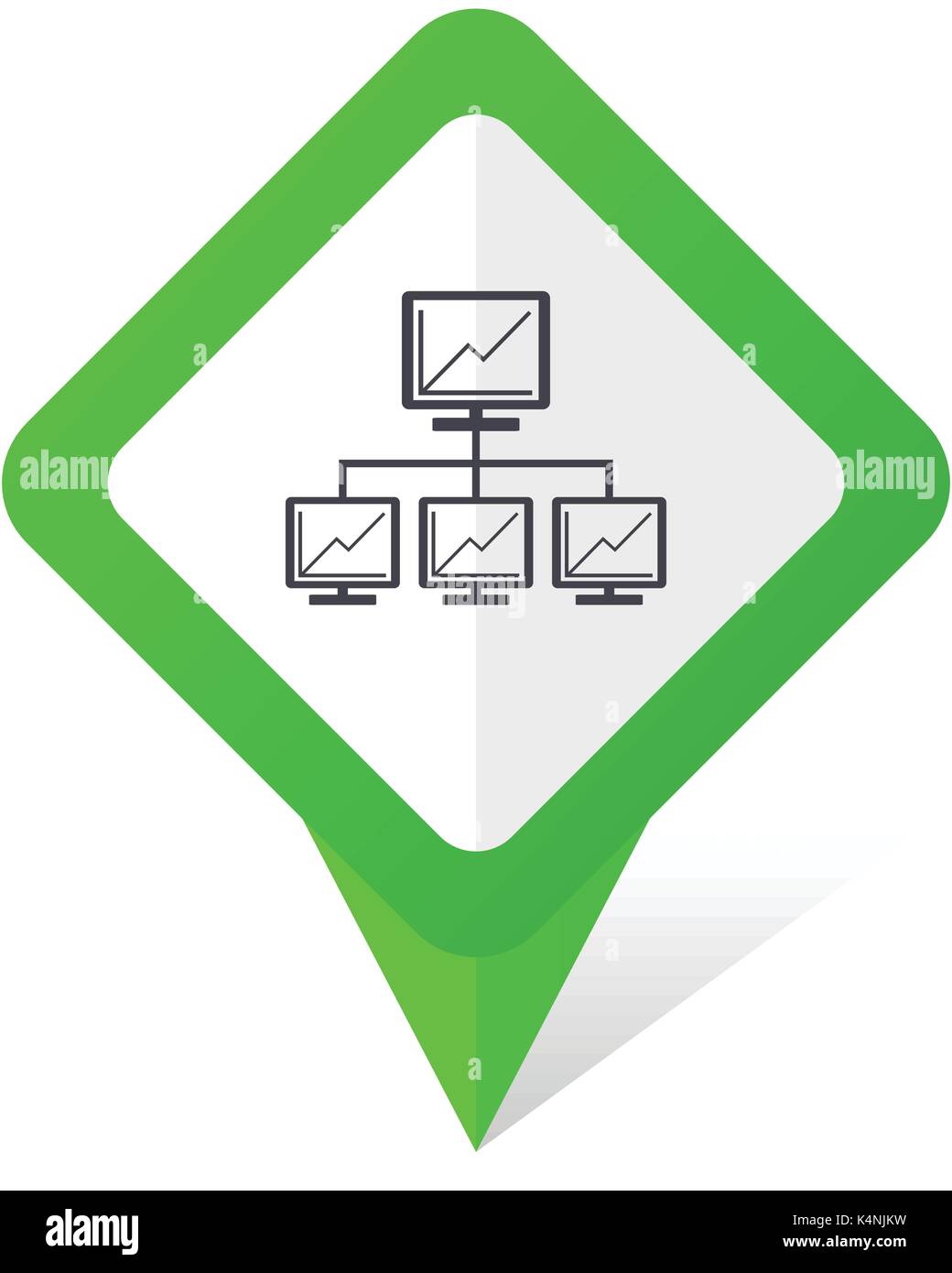 Network green square pointer vector icon in eps 10 on white background ...