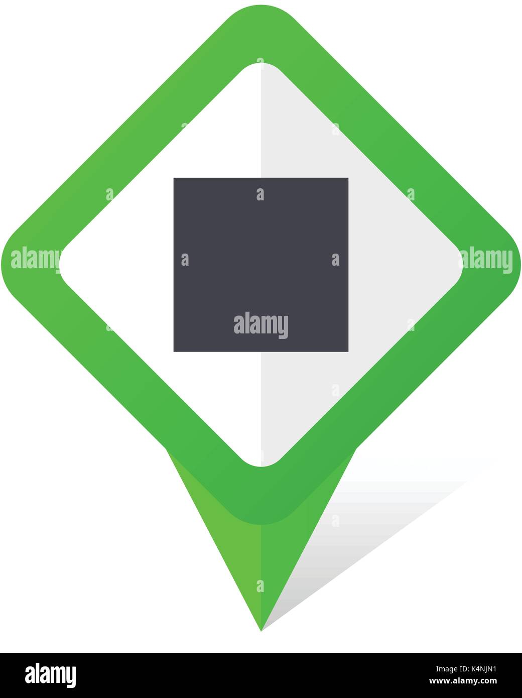 Stop green square pointer vector icon in eps 10 on white background ...