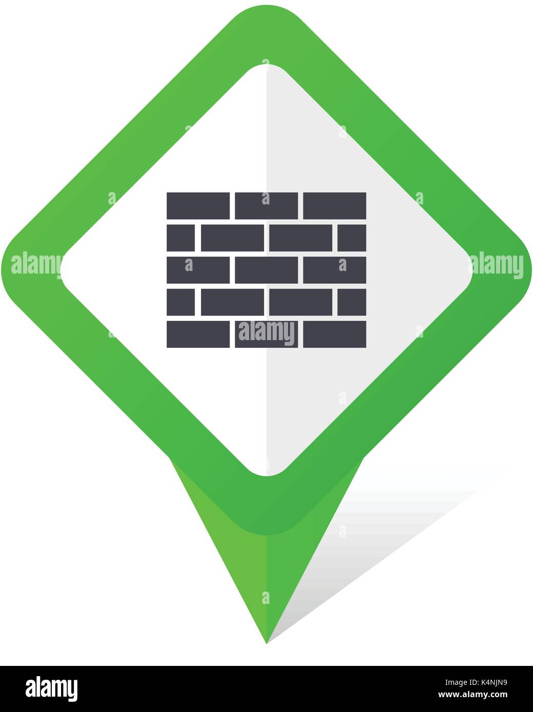 Firewall green square pointer vector icon in eps 10 on white background ...