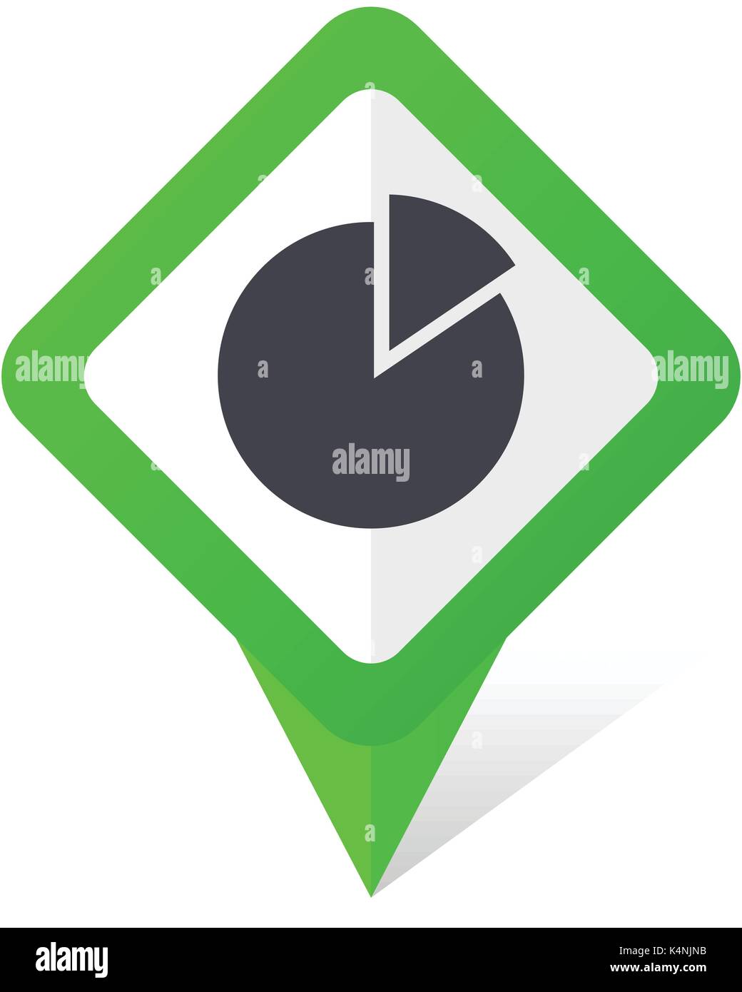 Chart green square pointer vector icon in eps 10 on white background ...