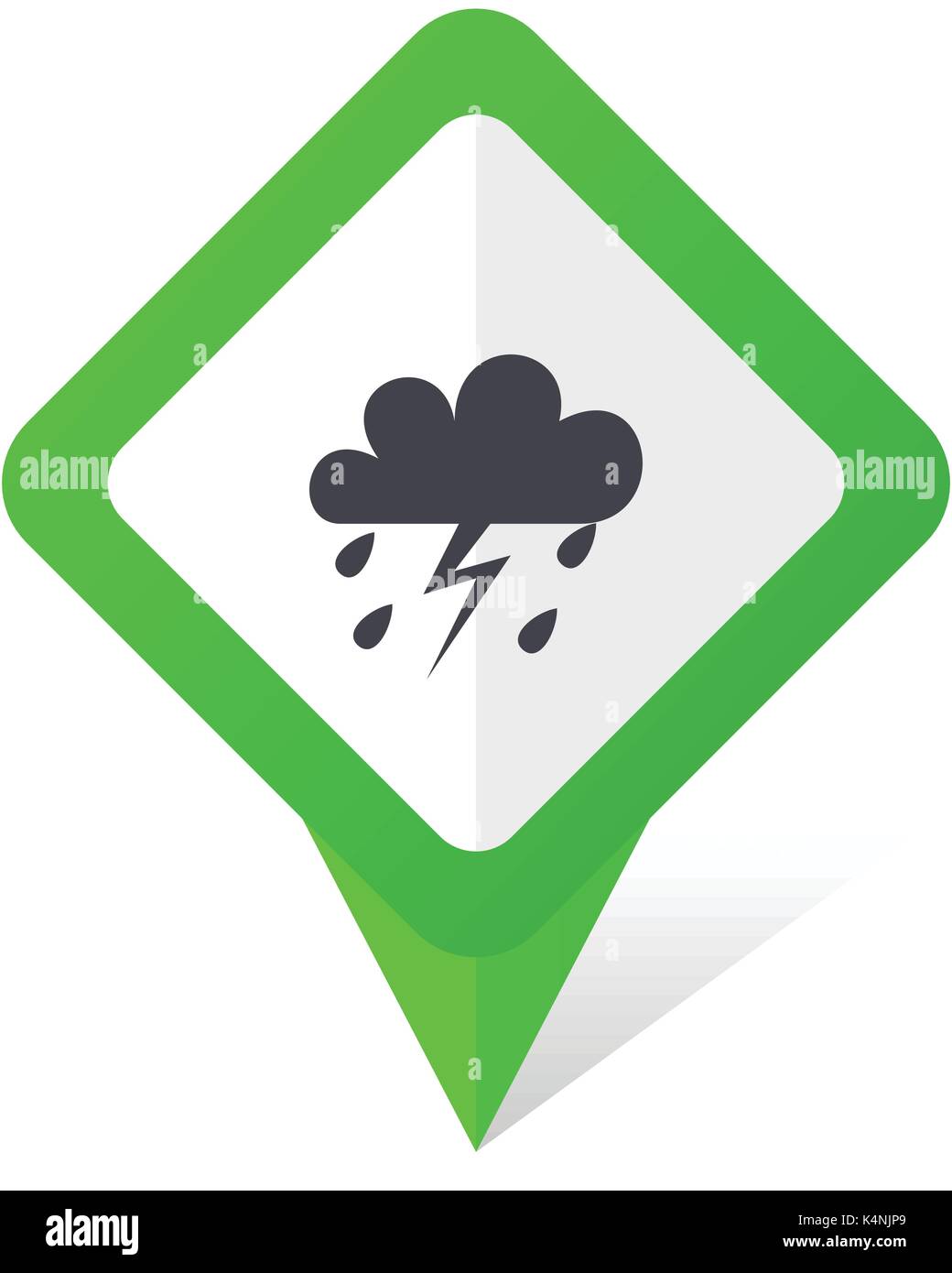 Storm green square pointer vector icon in eps 10 on white background ...