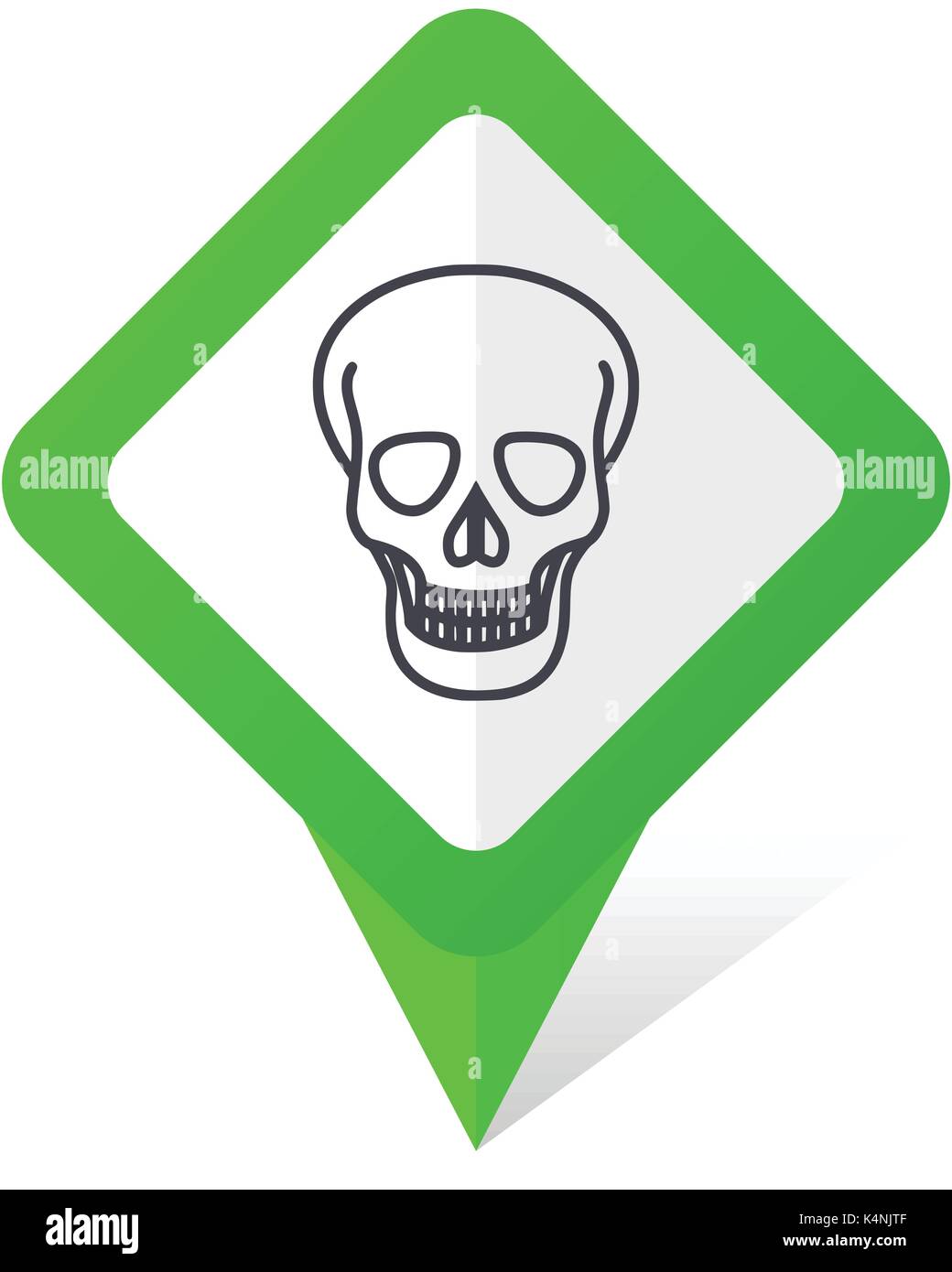 Skull green square pointer vector icon in eps 10 on white background ...