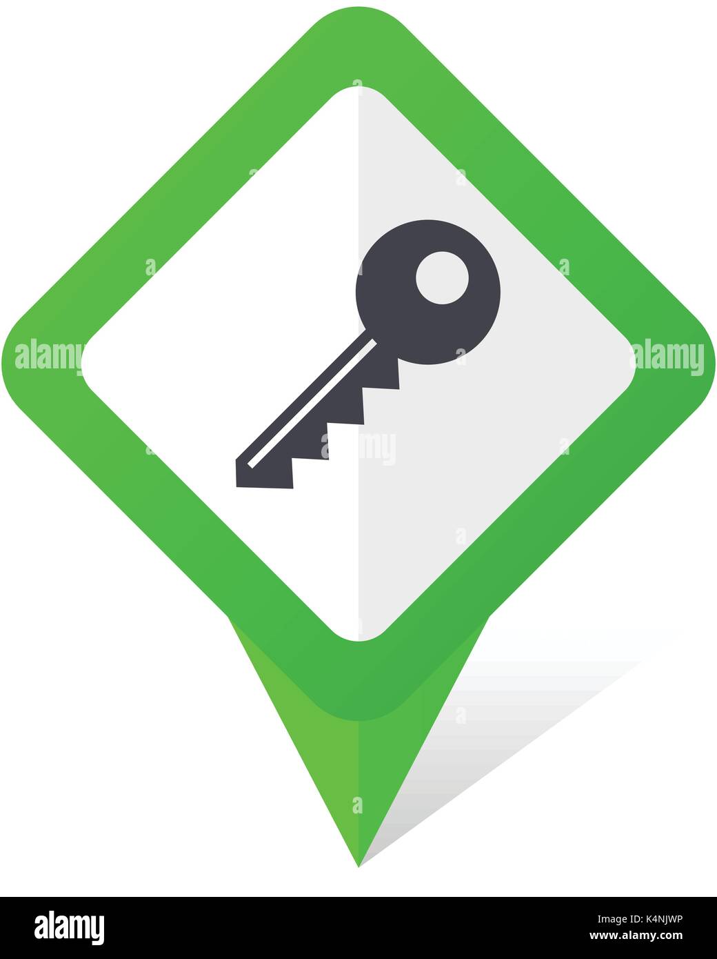 Key green square pointer vector icon in eps 10 on white background with ...