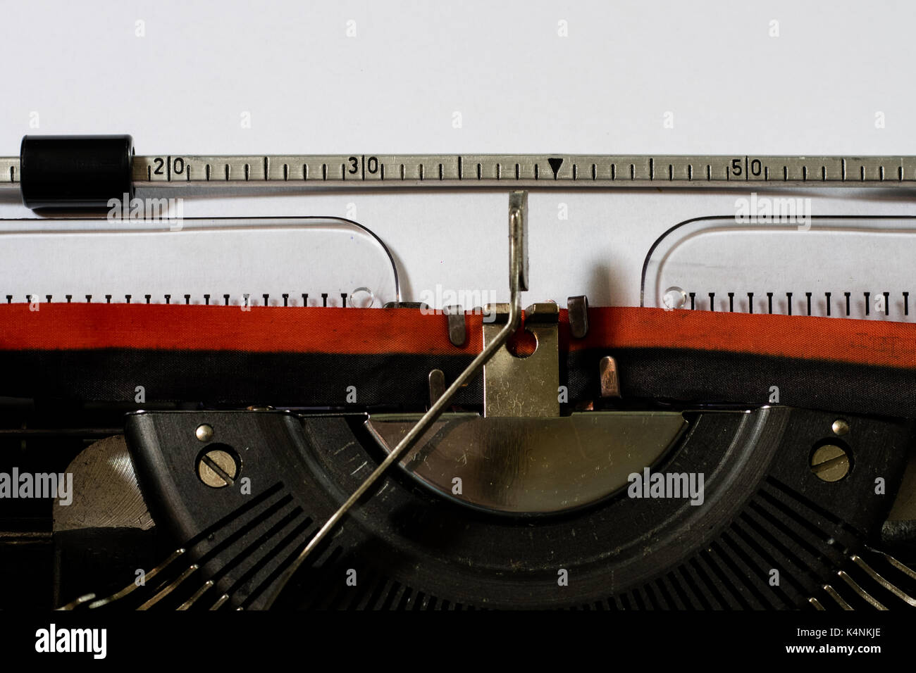 Typewriter with a blank white paper. Writing on typewriter. Black ...