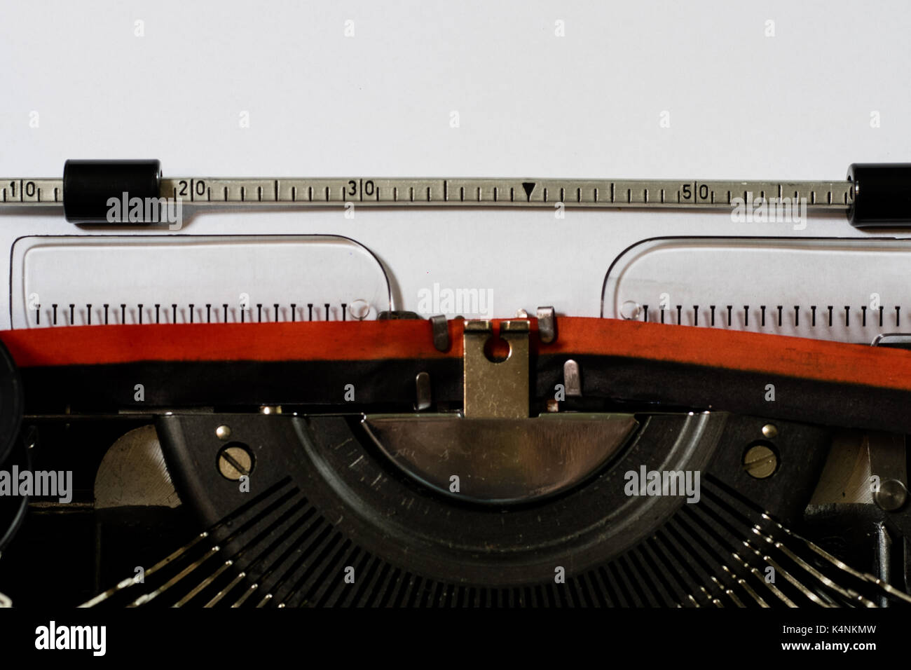 Typewriter with a blank white paper. Writing on typewriter. Black ...