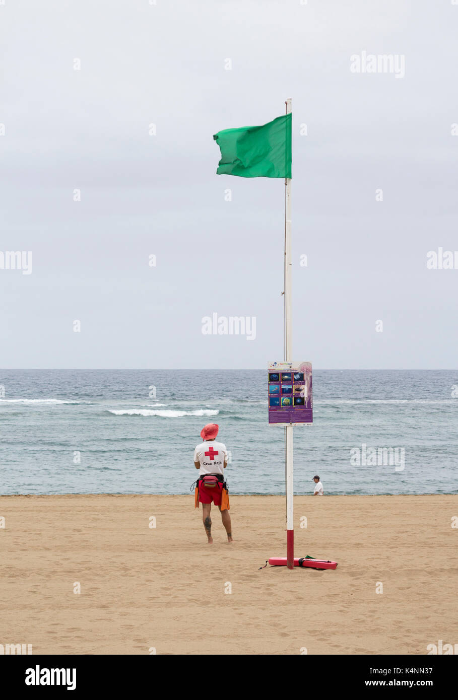 Cruz Roja (Red Cross) lifeguard on beach in Spain Stock Photo - Alamy