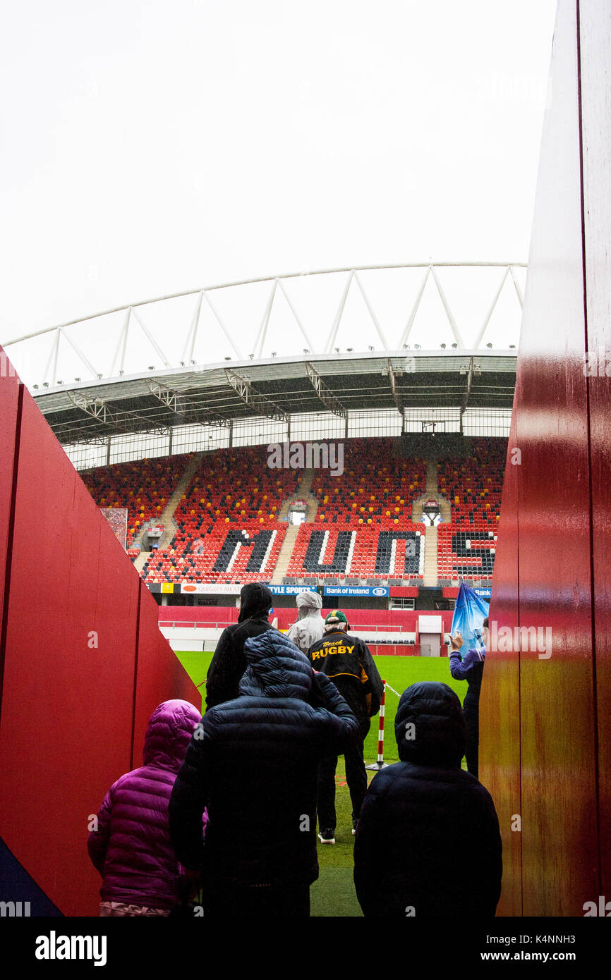 Munster Rugby, Thomond Park Stadium tour, Limerick, Ireland Stock Photo ...