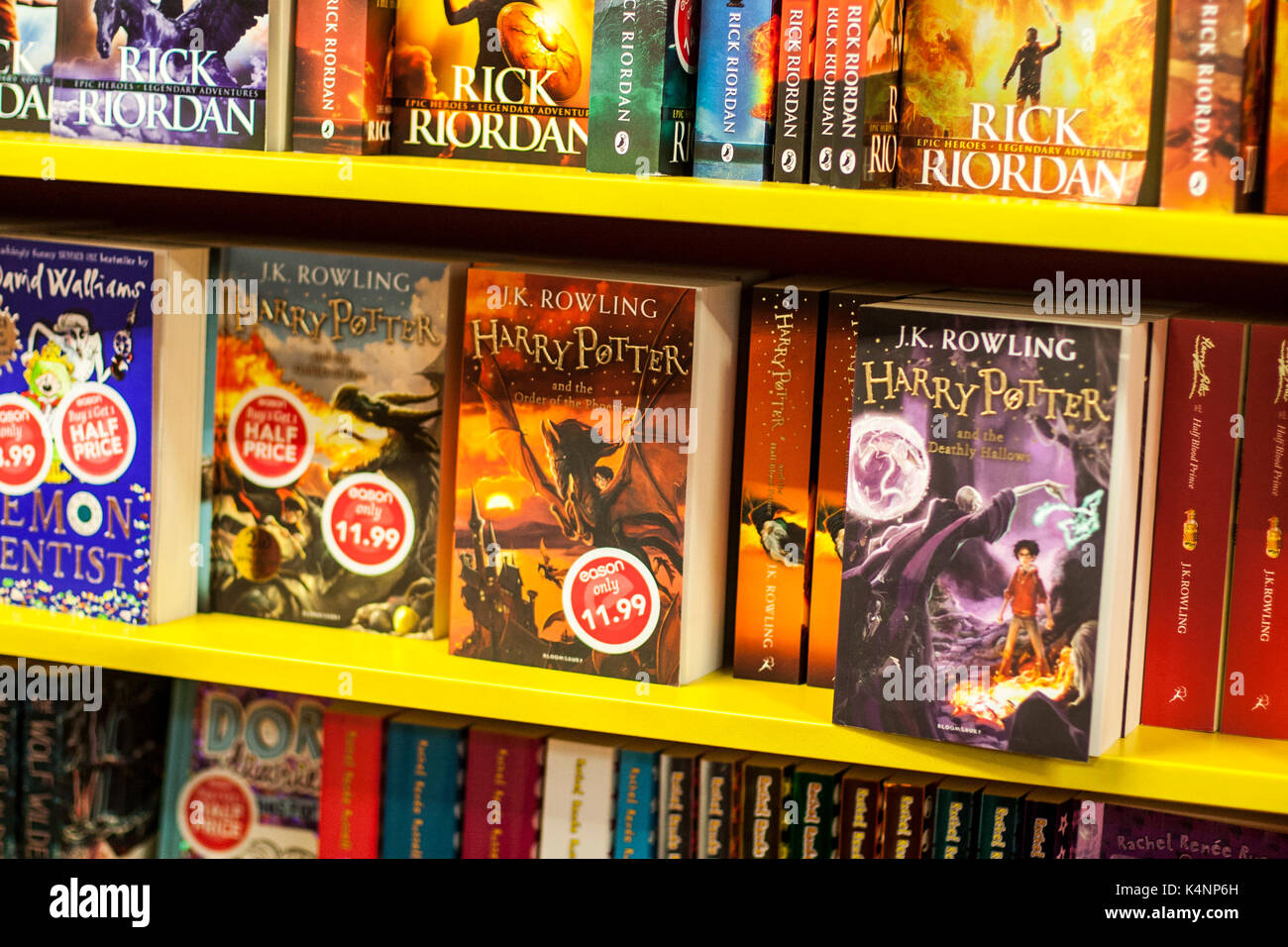 Harry Potter book on a shelf in a bookshop Stock Photo - Alamy