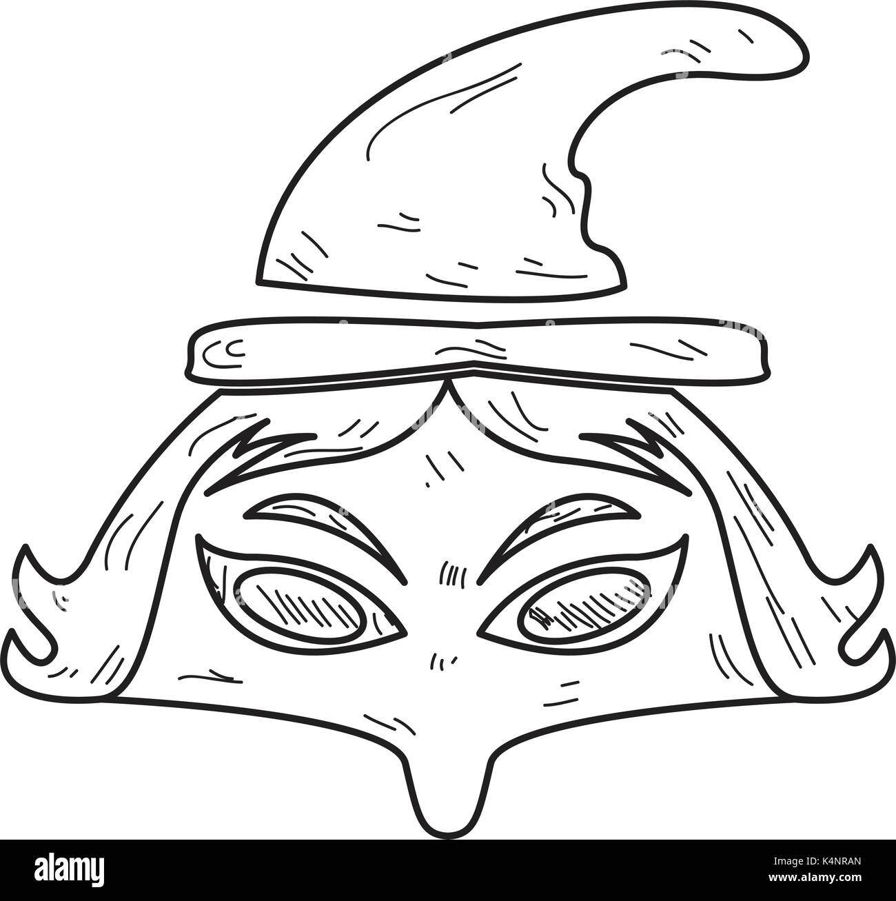 Cartoon witch face Black and White Stock Photos & Images - Alamy