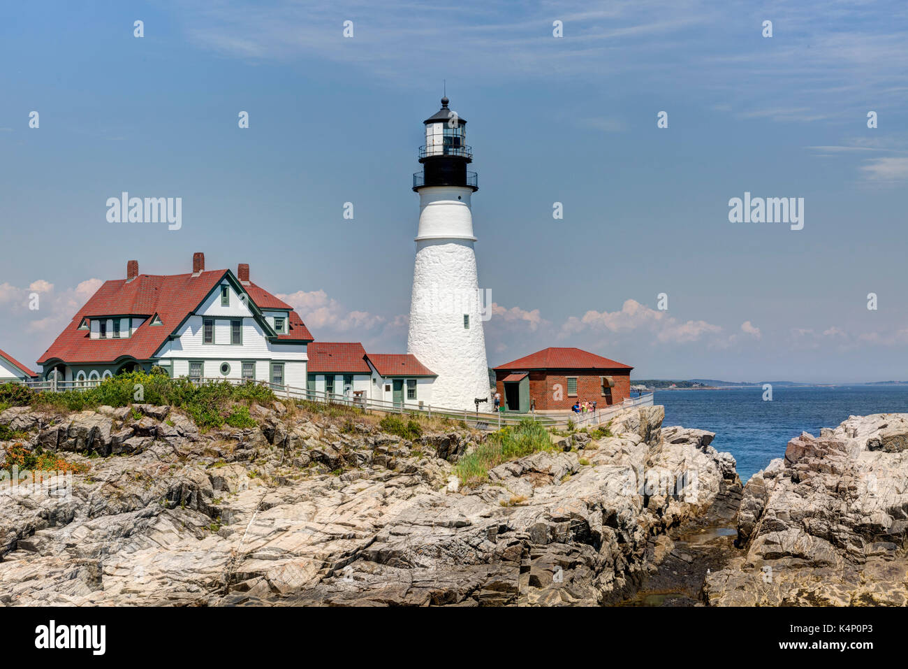 Portland Head Light lighthouse in Cape Elizabeth, Maine Stock Photo - Alamy