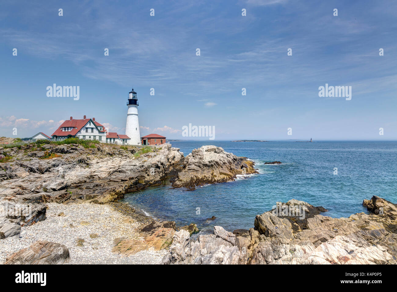Portland Head Light lighthouse in Cape Elizabeth, Maine Stock Photo - Alamy