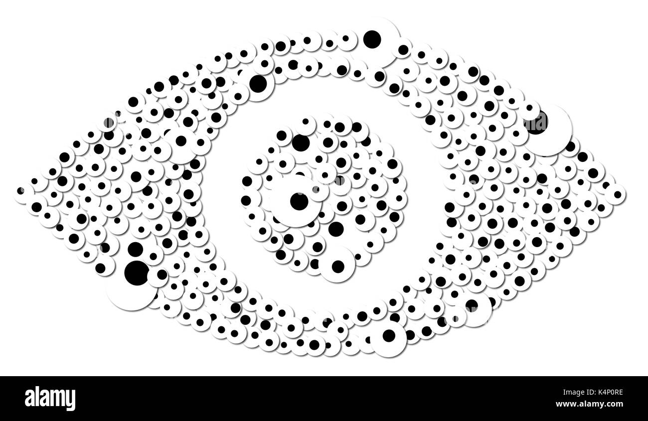 Shape of an eye made of looking eyes - isolated from transparent ...