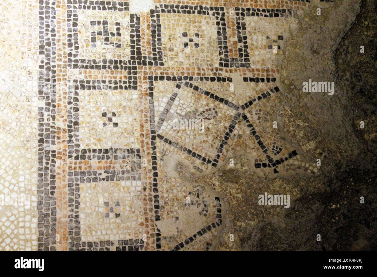 Detail of beautiful old mosaic adorned ancient floor Stock Photo - Alamy