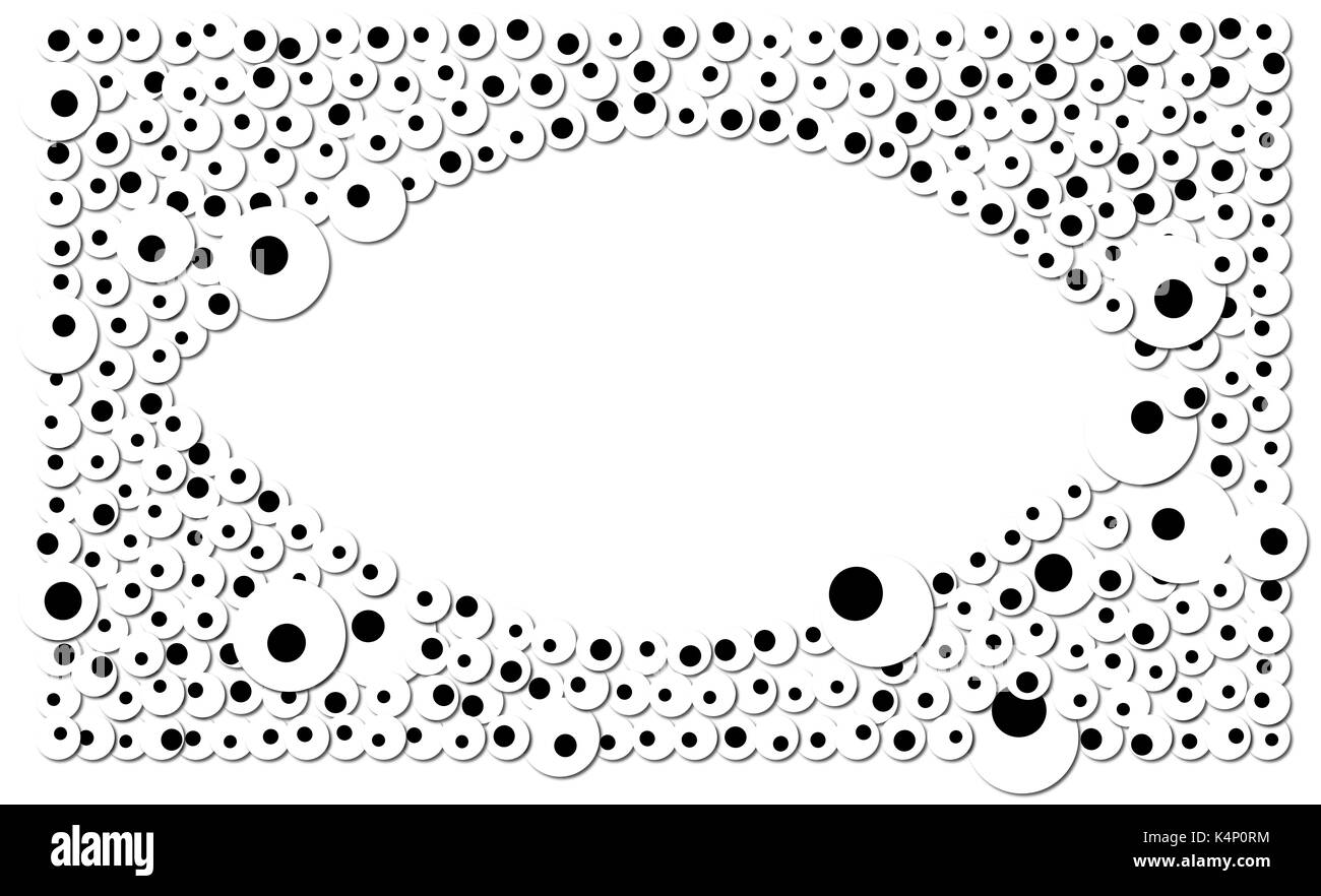 The outline of an eye is surrounded by lots of eyes. Isolated from ...