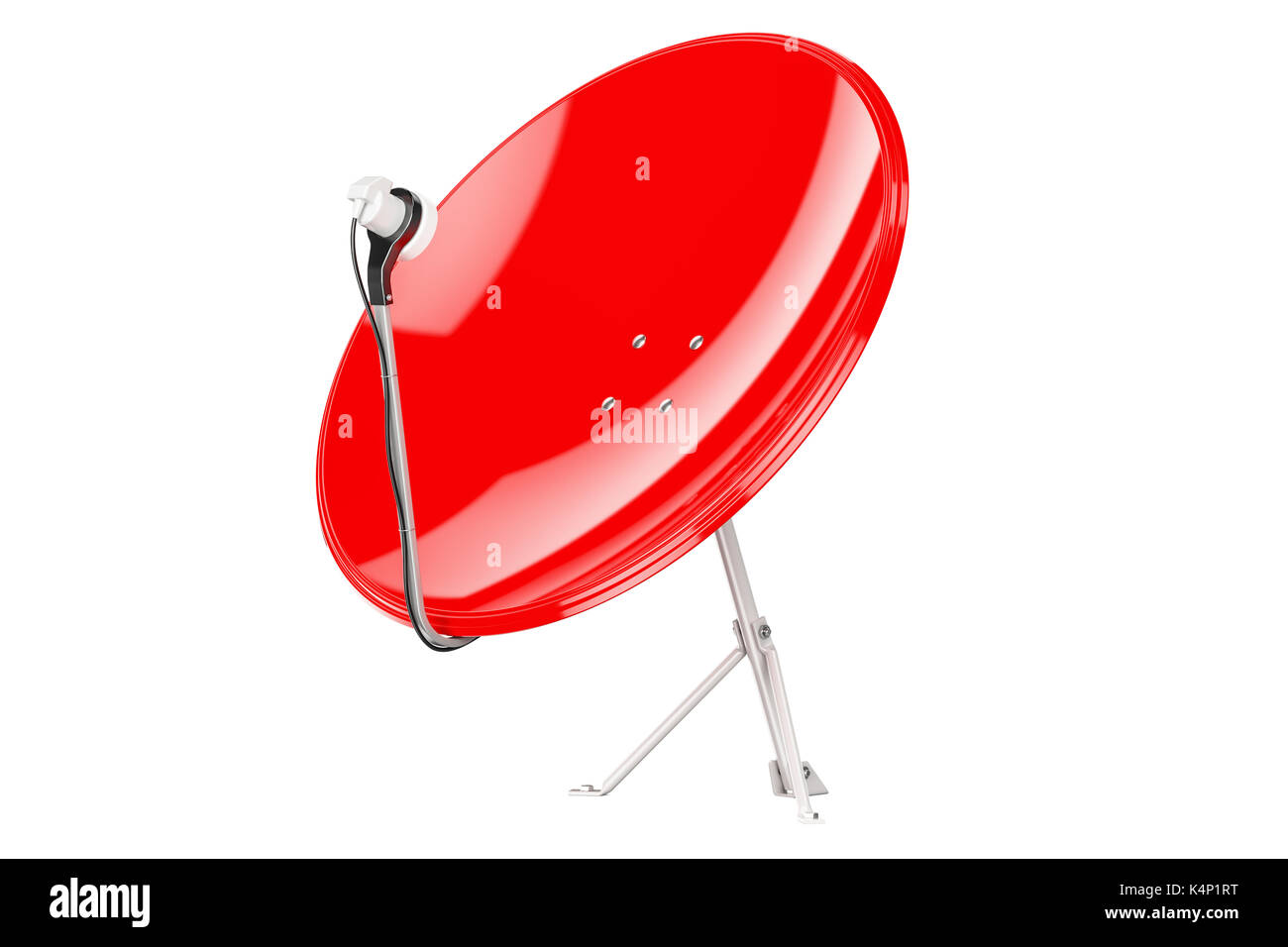 Red Satellite Dish, 3D rendering isolated on white background Stock ...