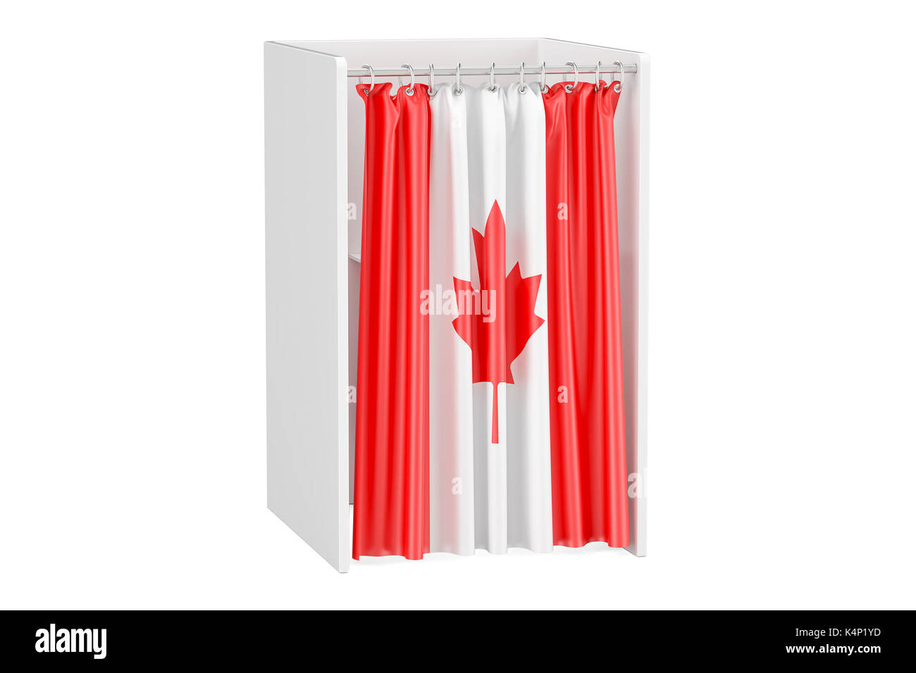 Vote in Canada concept, voting booth with Canadian flag, 3D rendering ...