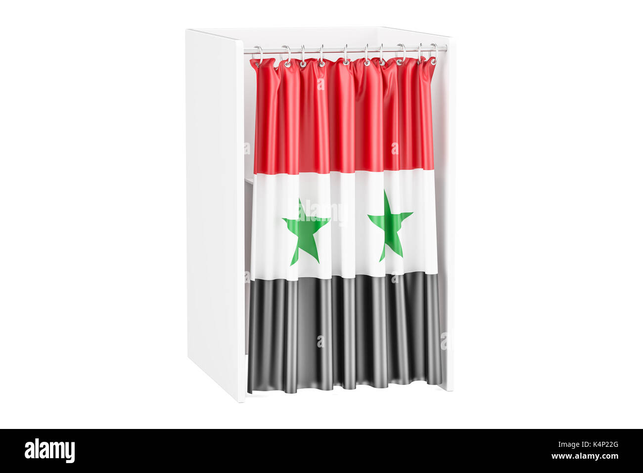 Vote in Syria concept, voting booth with Syrian flag, 3D rendering ...