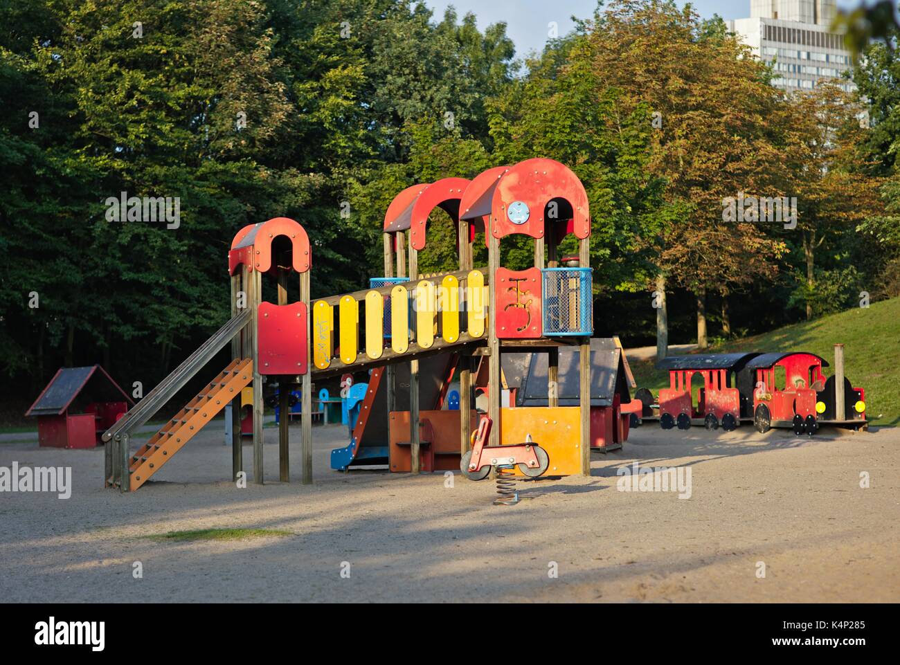 Wooden playground trees hi-res stock photography and images - Alamy