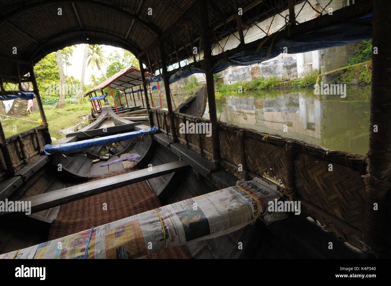 Tourist boat on Kerala Backwaters, Kochi, Kerala, India Stock Photo - Alamy