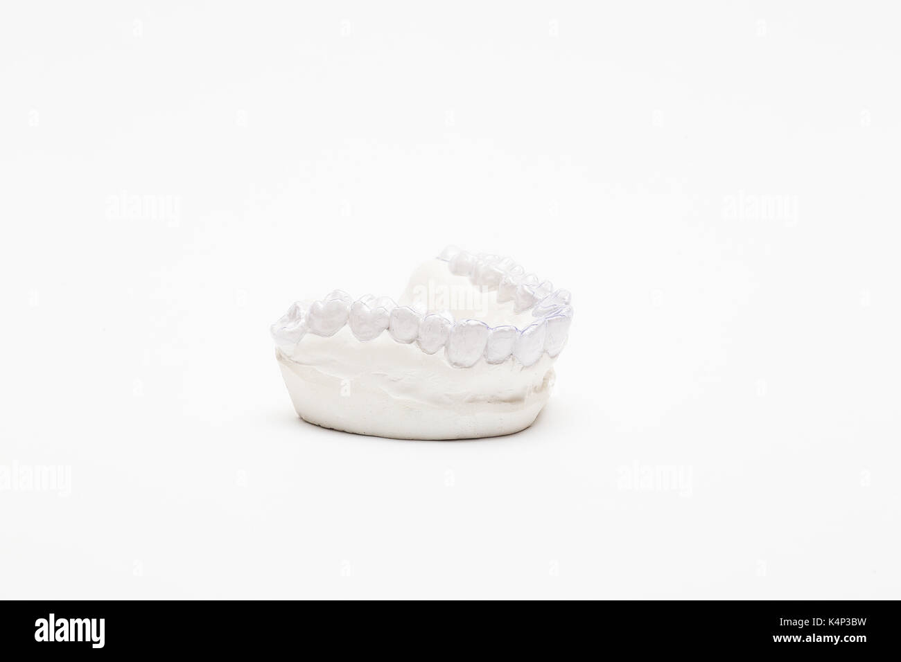 Close-up individual tooth tray Orthodontic dental theme. Invisible ...