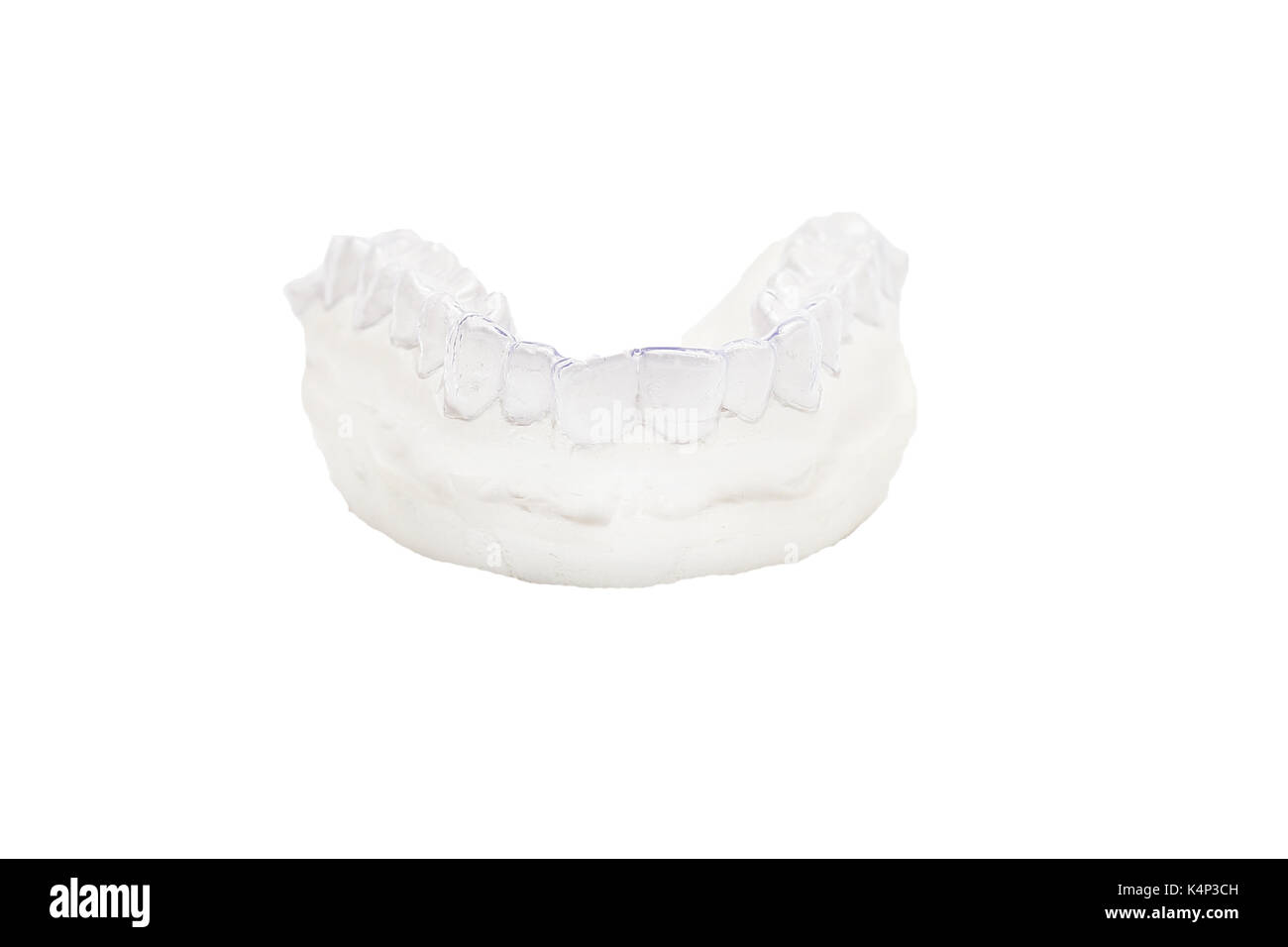 Close-up individual tooth tray Orthodontic dental theme. Invisible ...