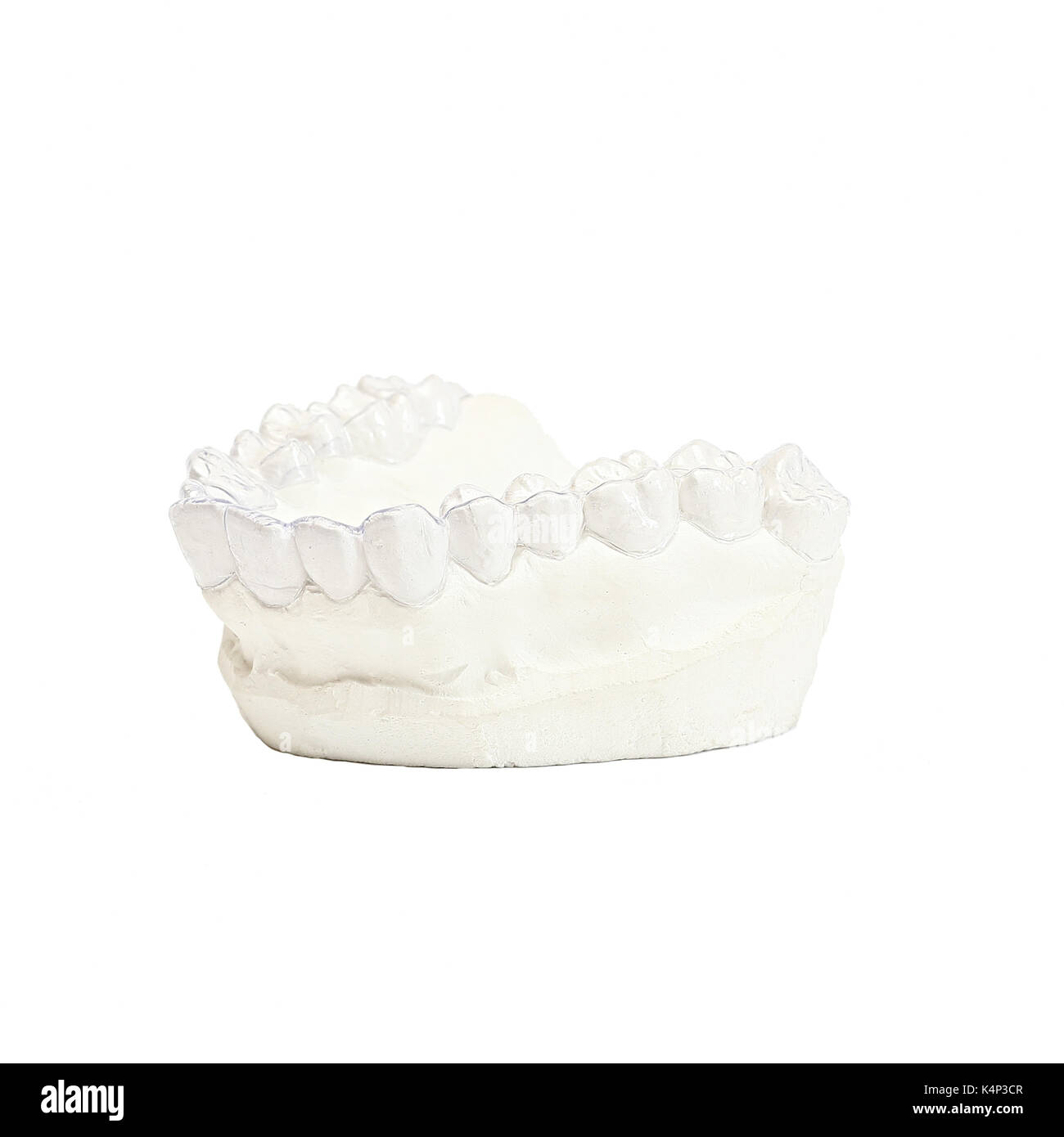 Close-up individual tooth tray Orthodontic dental theme. Invisible ...