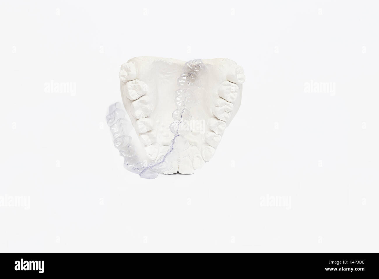 Close-up individual tooth tray Orthodontic dental theme. Invisible ...