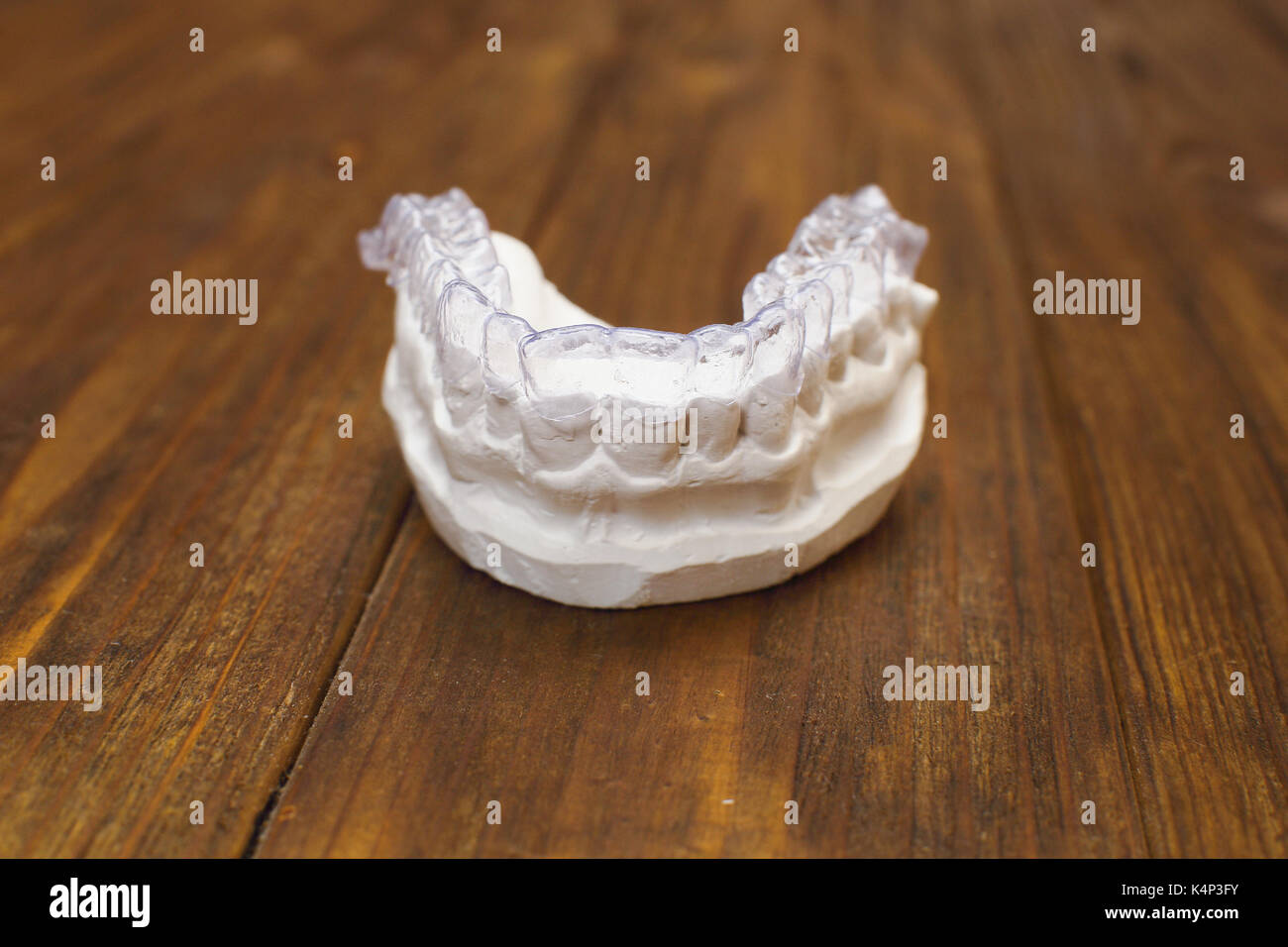 Close-up individual tooth tray Orthodontic dental theme. Invisible ...