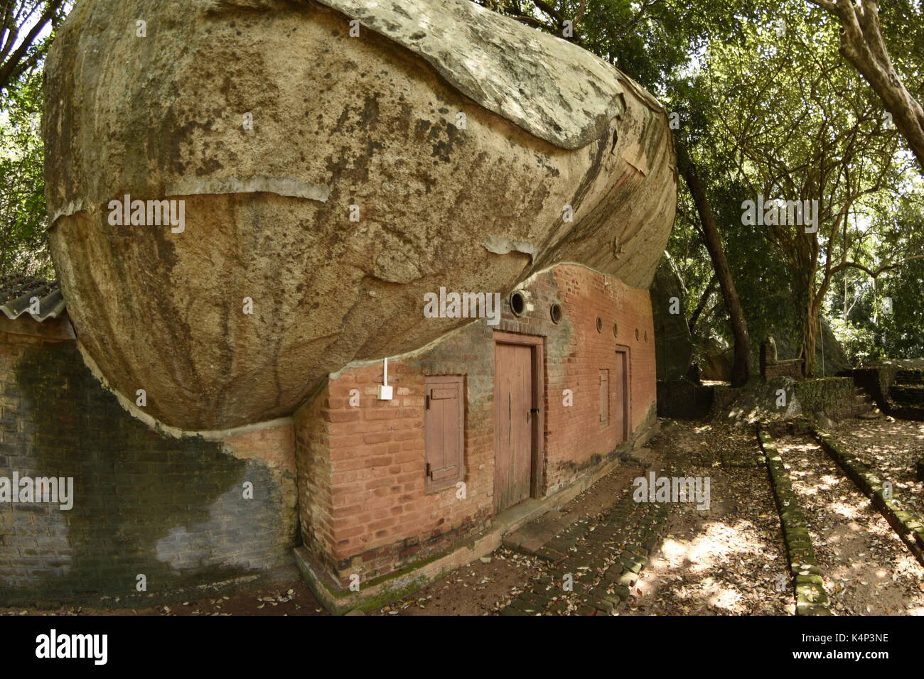 Monastery house at the feet of Pidurangala Rock, Sigiriya, Sri Lanka ...