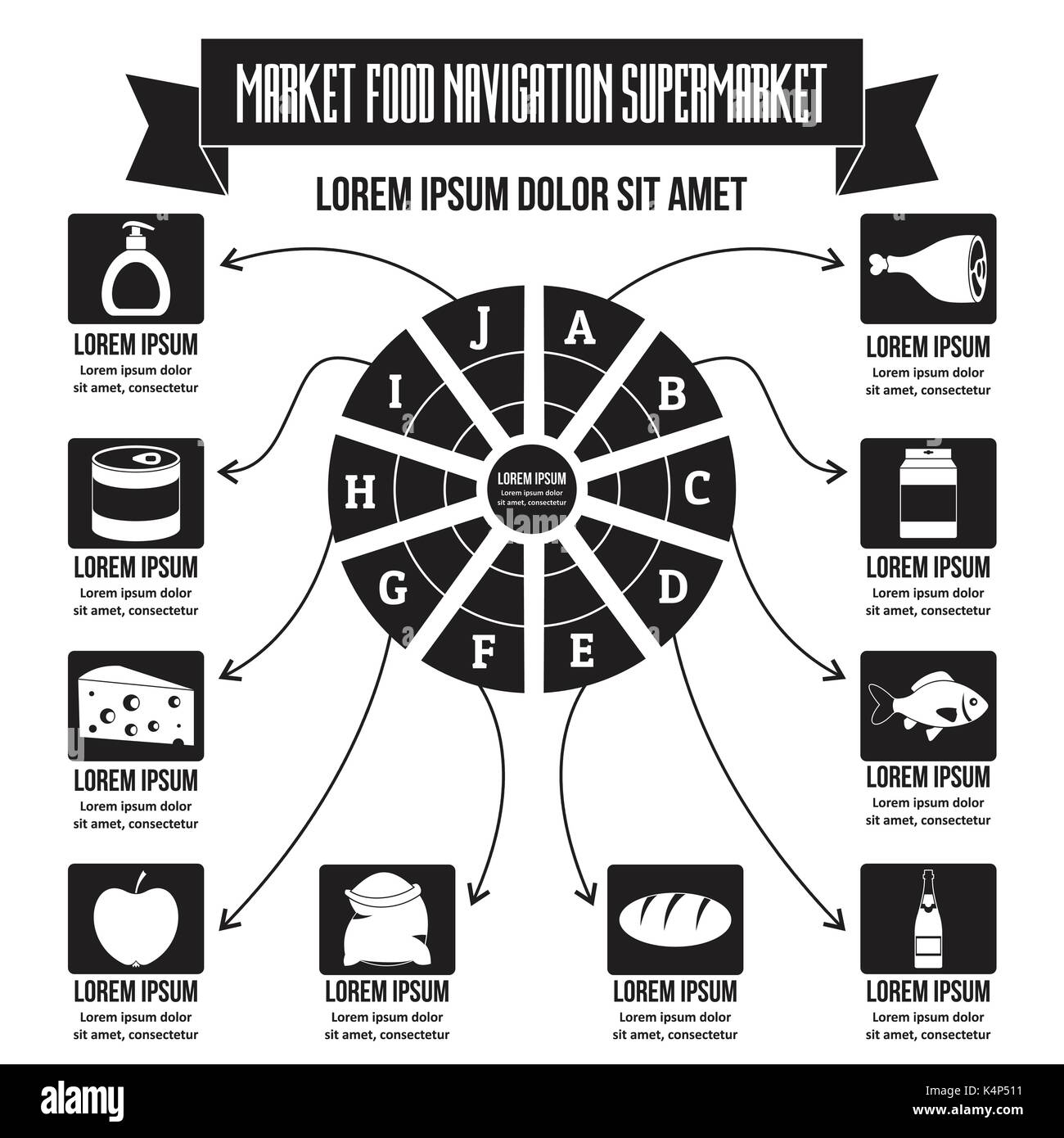 Market food navigation infographic, simple style Stock Vector Image ...