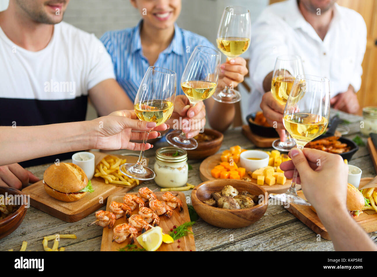 Top view people sitting dinner hi-res stock photography and images - Alamy
