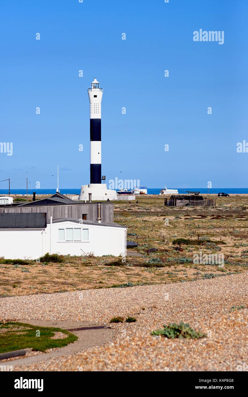 Modern Lighthouse at Dungeness Romney Marsh Kent UK Stock Photo - Alamy