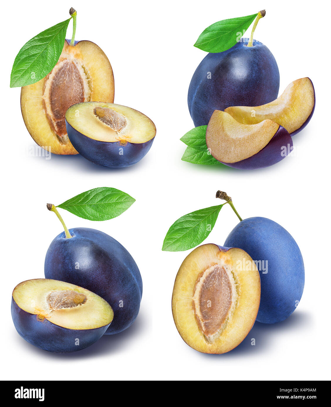 Blue plum isolated on white background with clipping path Stock Photo ...