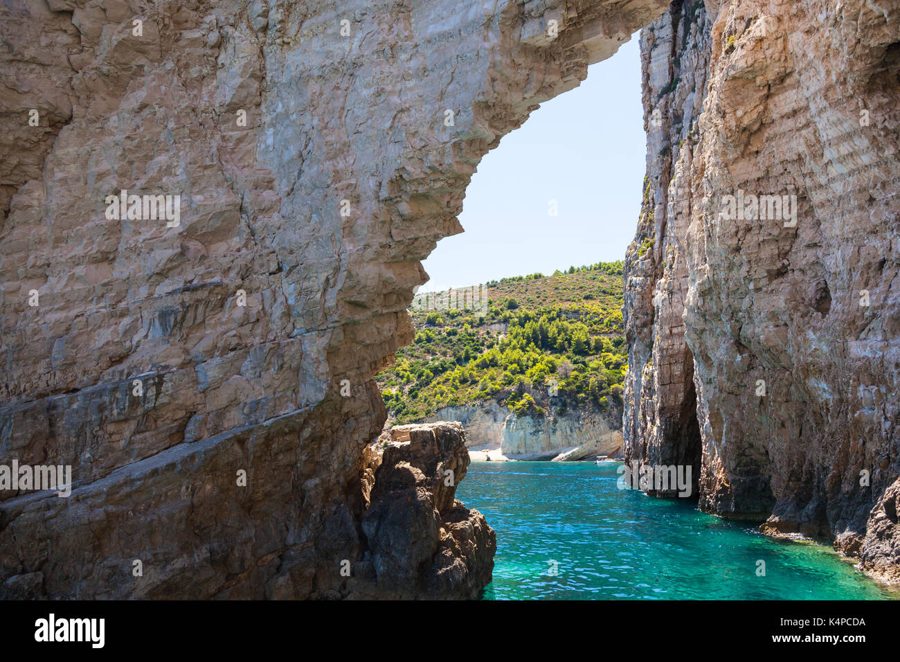 Blue caves zante tour boat hi-res stock photography and images - Alamy