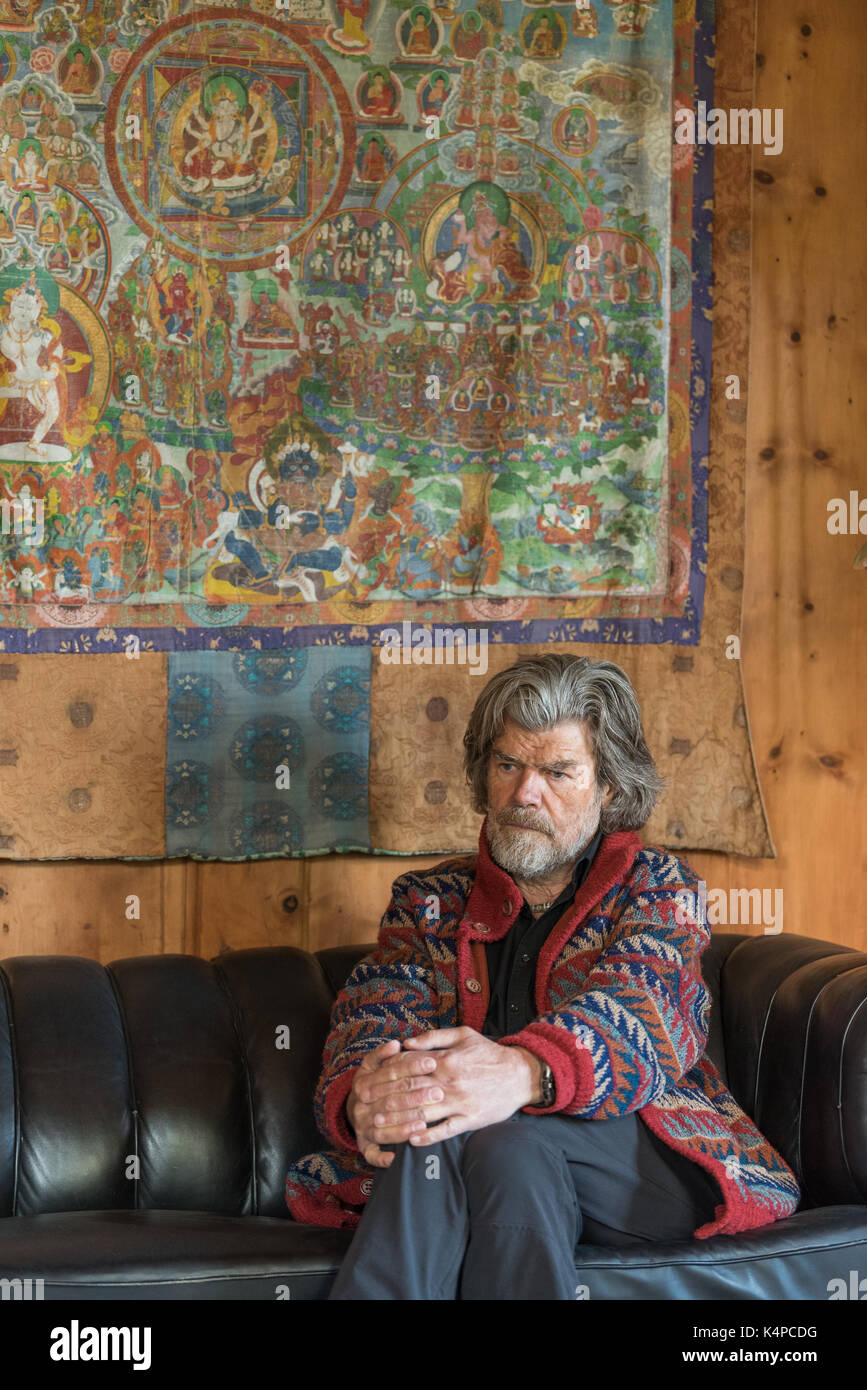 Alpinist Reinhold Messner at his Juval Castle in South Tyrol, Italy ...