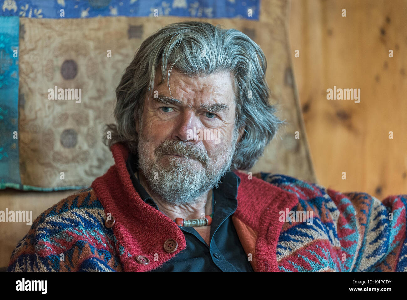 Alpinist Reinhold Messner at his Juval Castle in South Tyrol, Italy ...