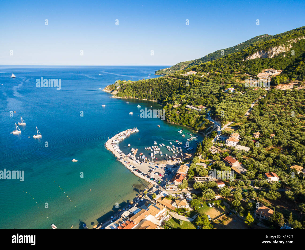 Aerial view of Keri city in Zante (zakynthos) island, in Greece Stock ...