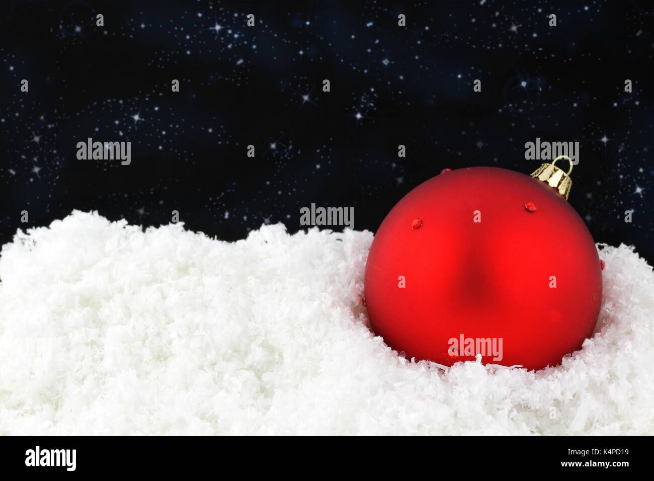 Red christmas ball white stars hi-res stock photography and images - Alamy