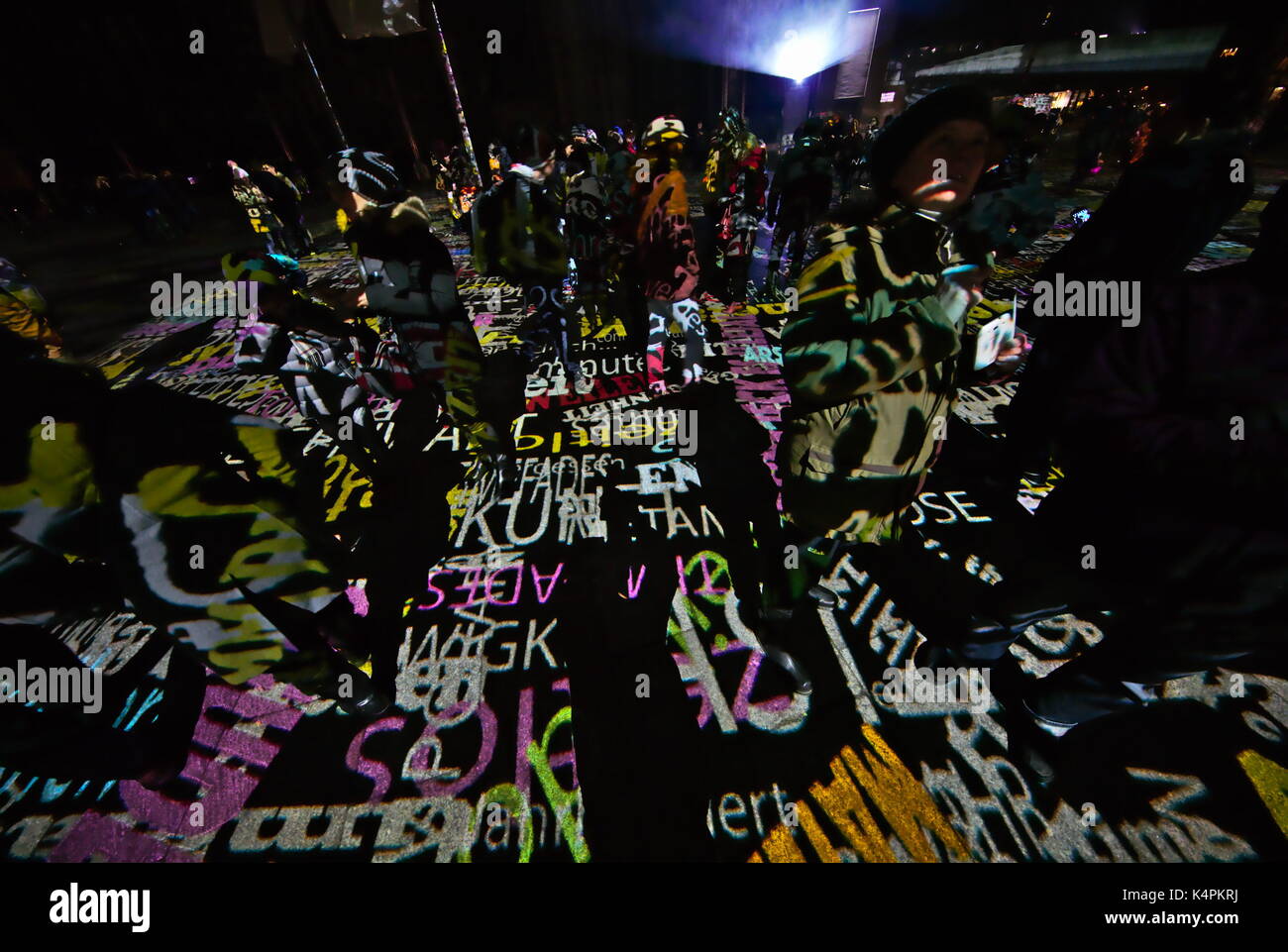 Light installation around the cologne cathedral, words and facades ...