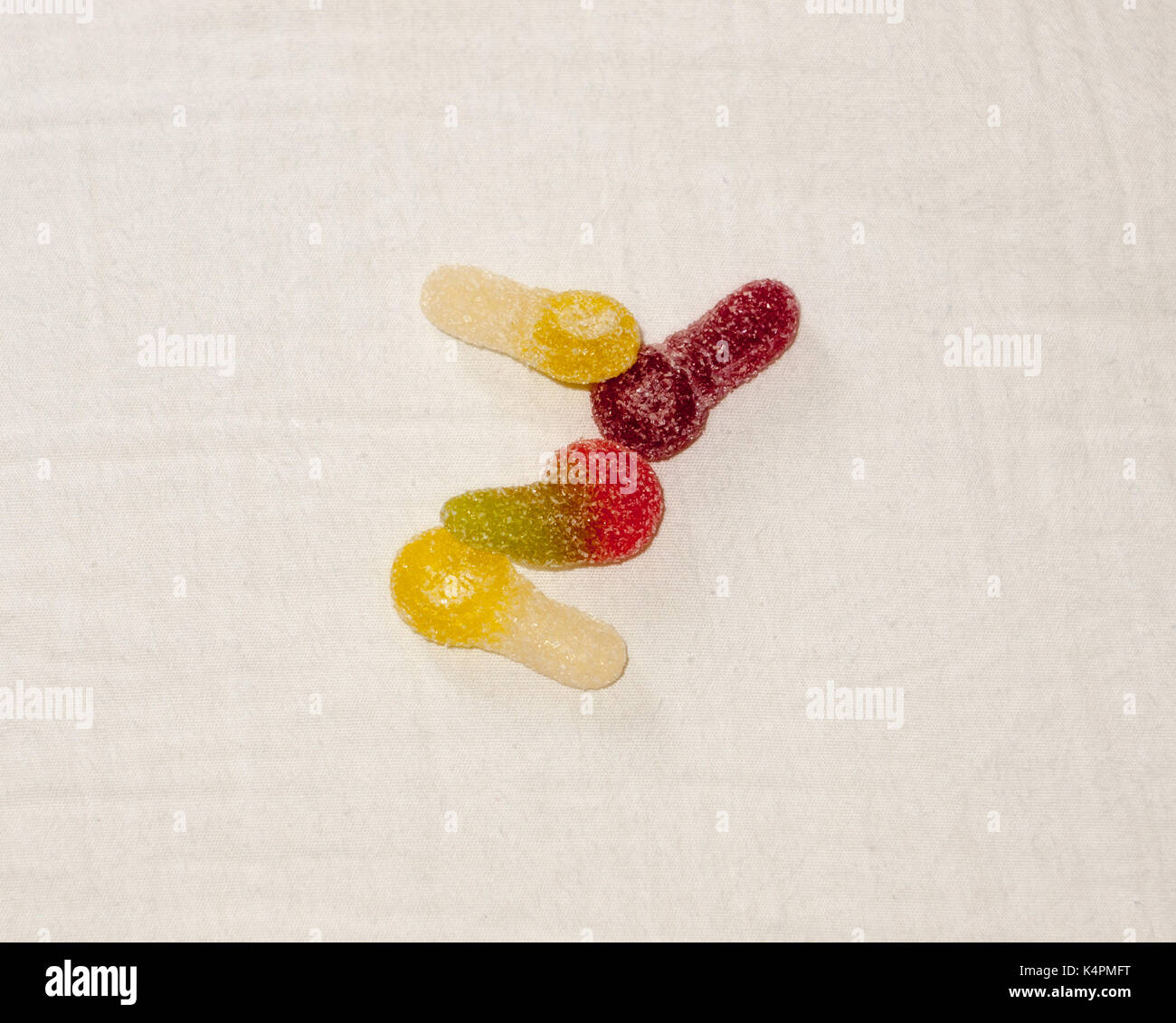 sugar gum gummy sweets keys on white surface; Essex; England; UK Stock ...