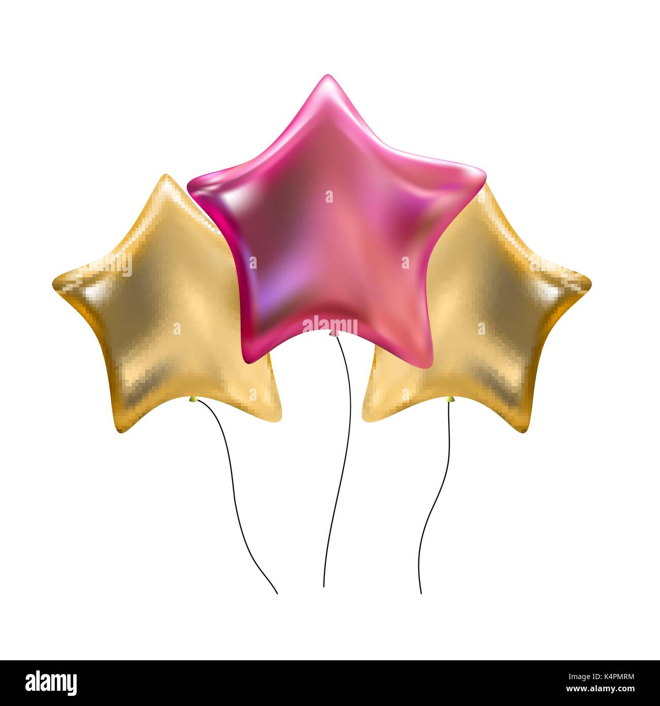 Colour Glossy Helium Balloons Isolated On White Background Vector